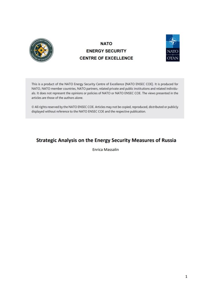 Strategic Analysis on the Energy Security Measures of Russia - NATO ...