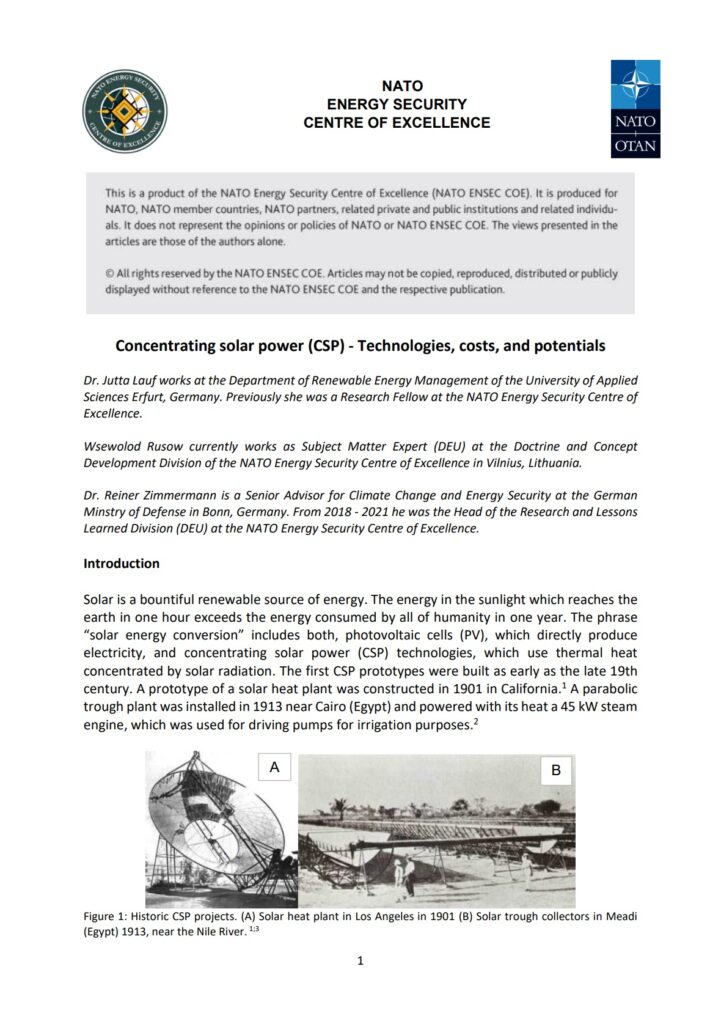 Concentrating solar power (CSP) - Technologies, costs, and potentials ...